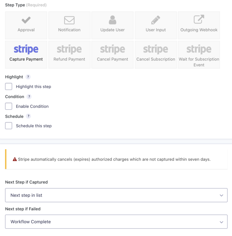 Stripe Extension Capture Payment Step Gravity Flow Documentation