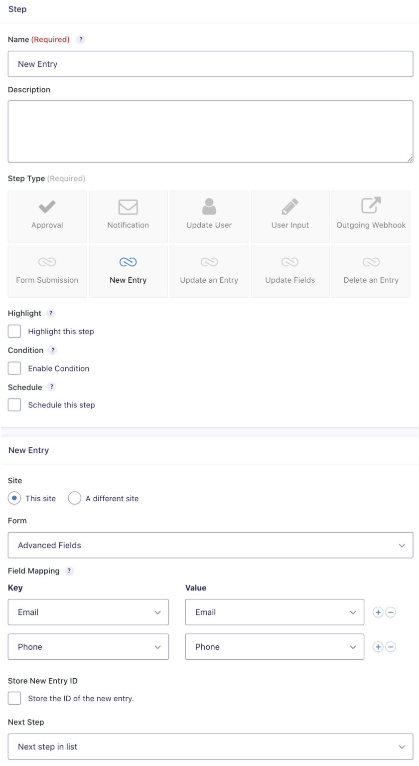 Form Connector - Create An Entry - Gravity Flow Documentation