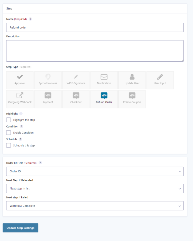 WooCommerce Extension - Refund Order Step - Gravity Flow Documentation